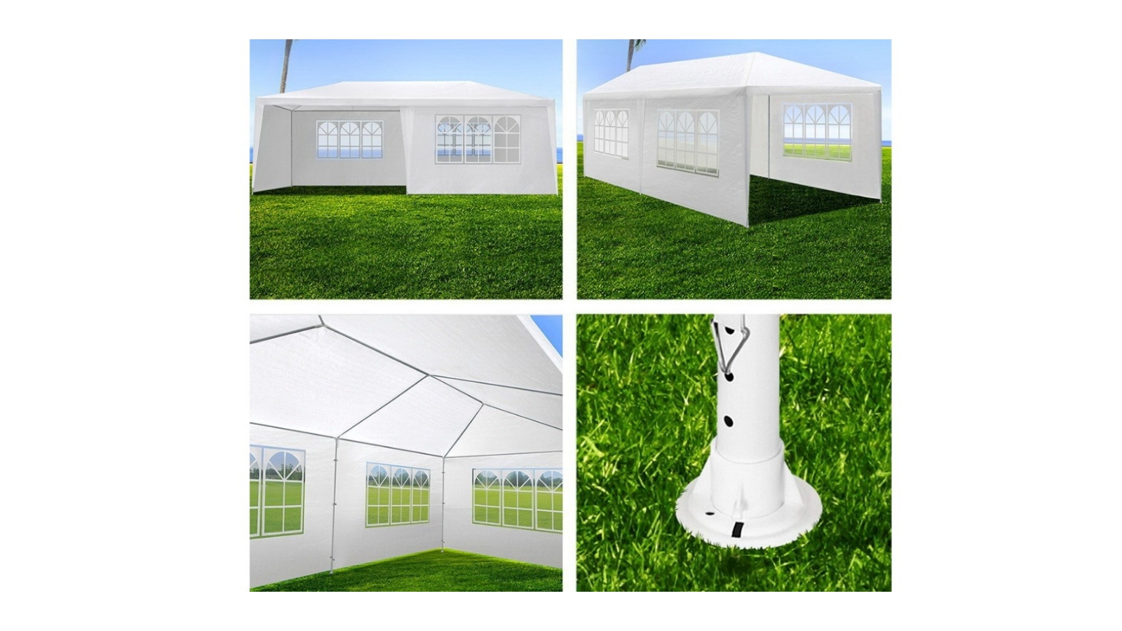 Instahut White Outdoor Gazebo Marquee Wedding Party Camping Tent - 3 x ...