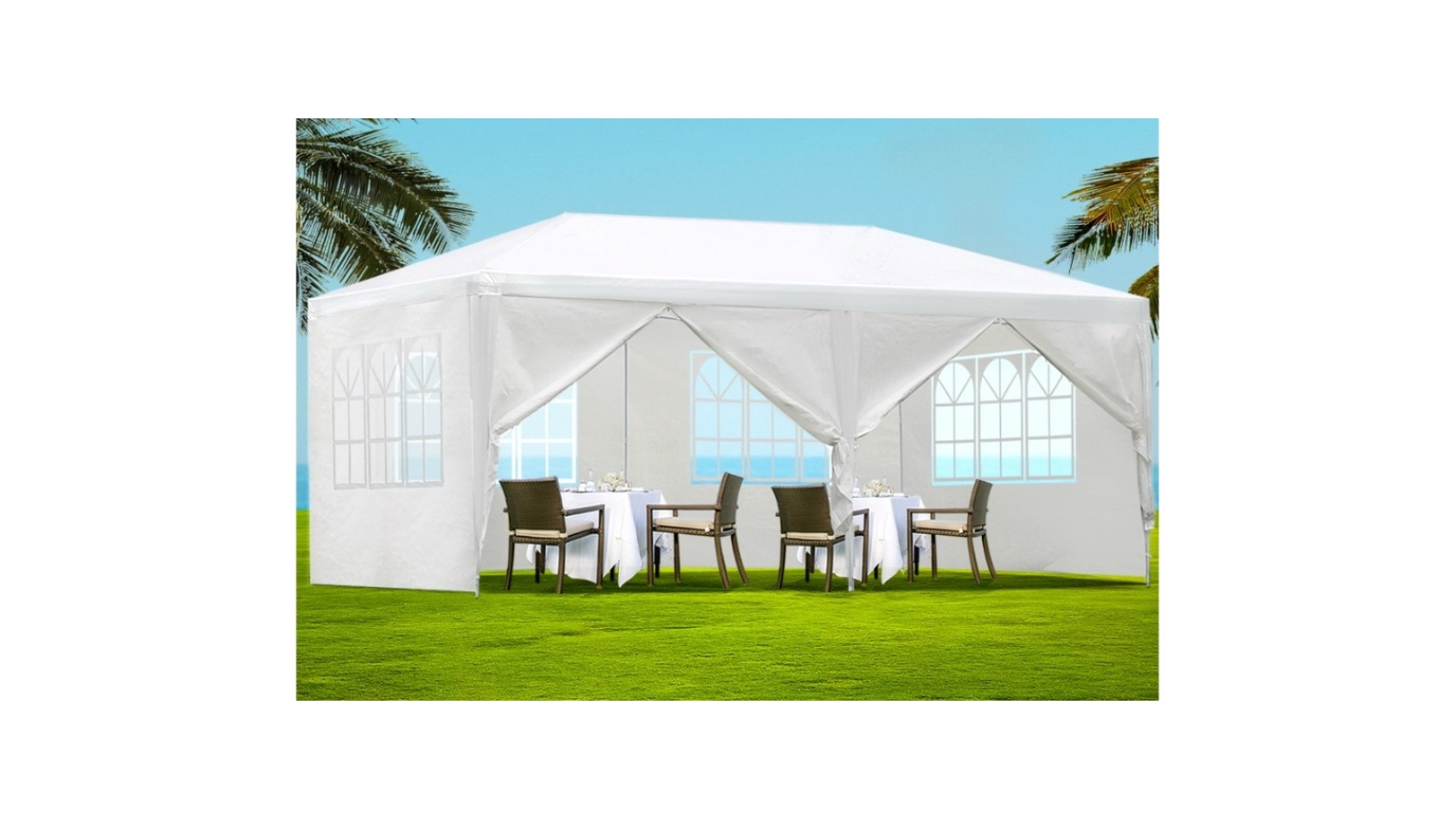 Instahut White Outdoor Gazebo Marquee Wedding Party Camping Tent - 3 x ...