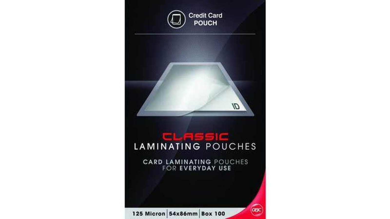 GBC Pack of 100 125 Micron Clear Laminating Pouch - 5.4 x 8.6cm ...