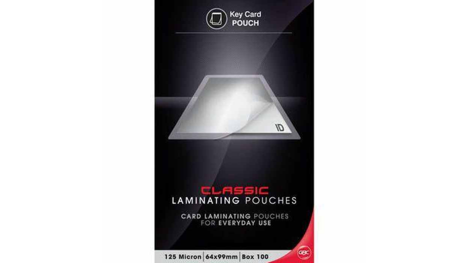 GBC Pack of 100 125 Micron Clear Laminating Pouch - 6.4 x 9.9cm ...