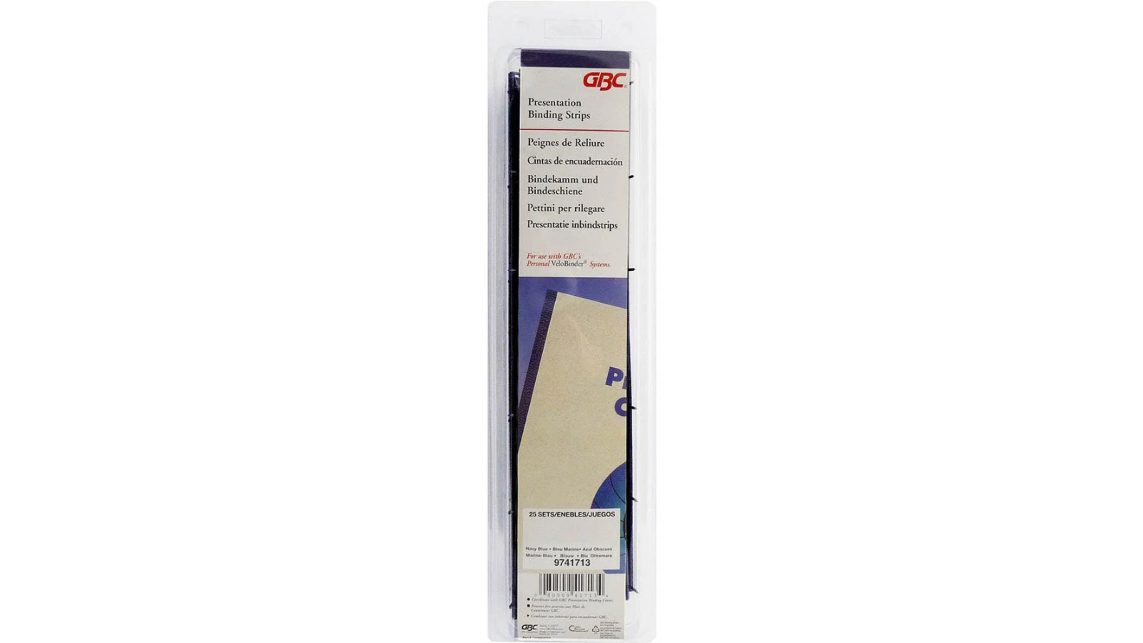 GBC Pack of 25 4 Prong 4.5cm Velobind Strip - Blue | Harvey Norman