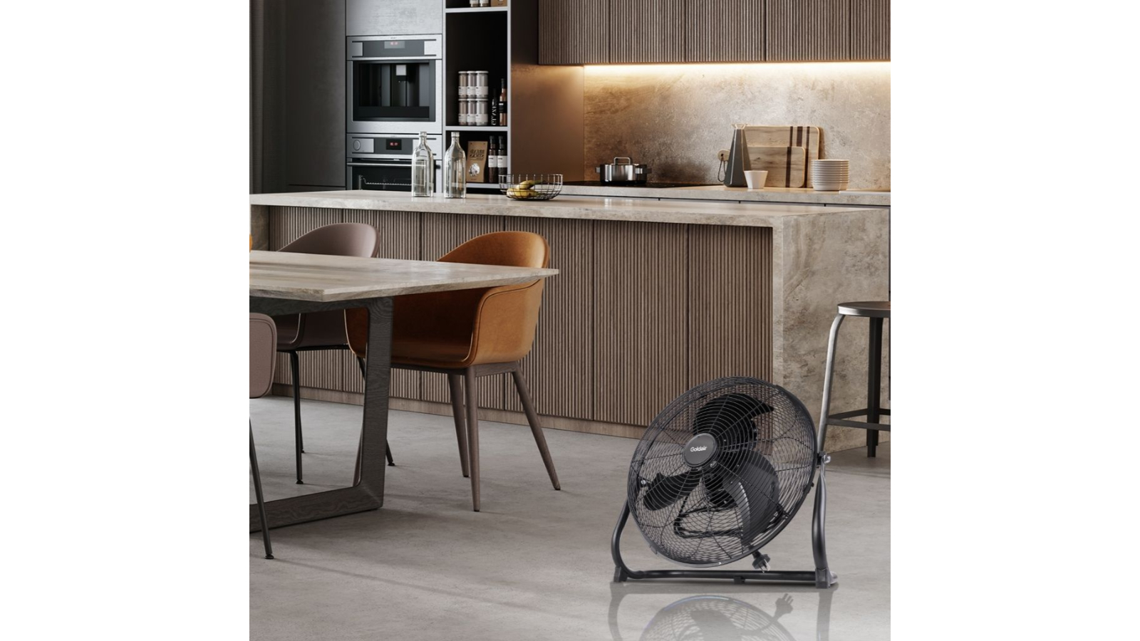 Goldair 40cm High Velocity Floor Fan - Matte Black | Harvey Norman