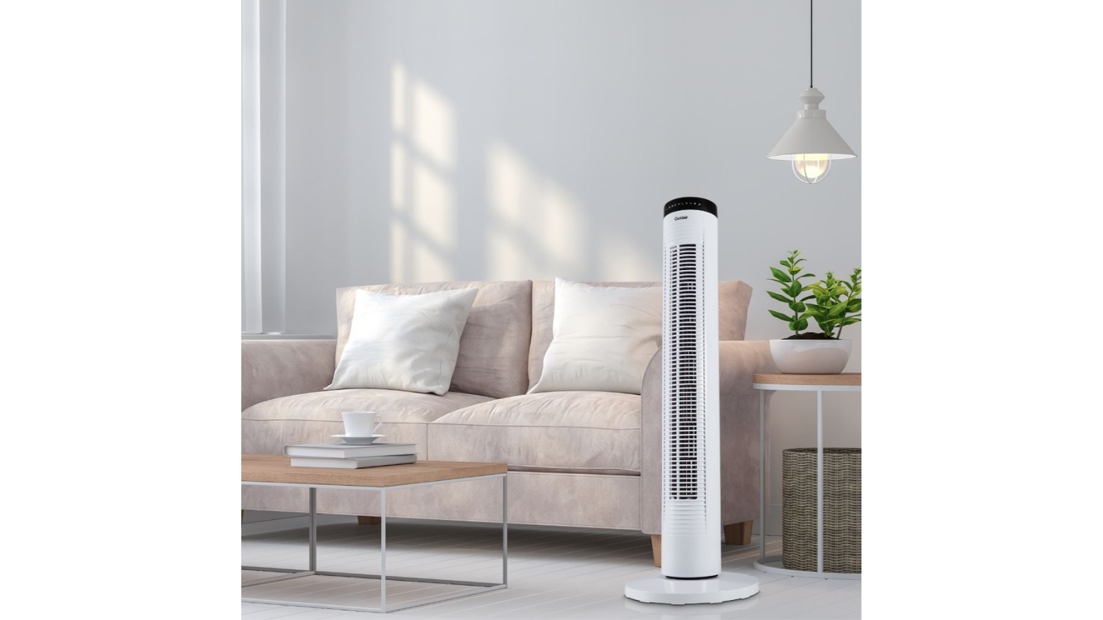 Goldair 81cm Tower Fan with Remote - White | Harvey Norman