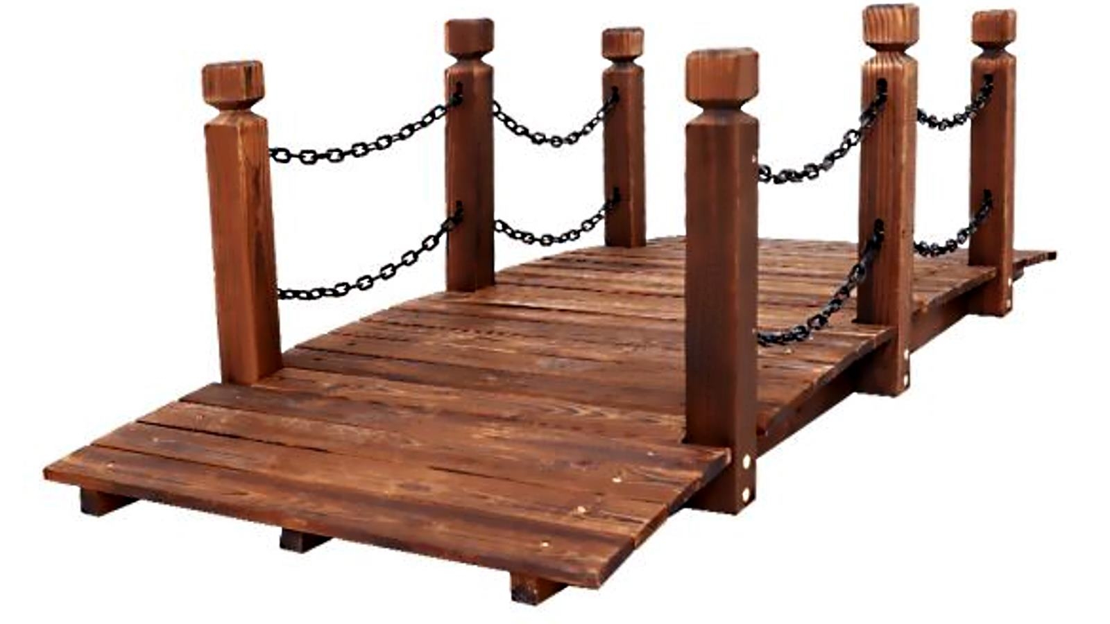 Gardeon 160cm Rustic Chain Wooden Bridge | Harvey Norman