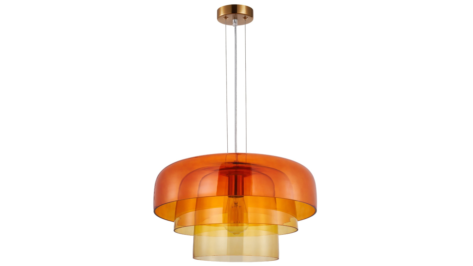 CLA Lighting Gelatina Dome Triple Glass Interior Pendant Light - Orange ...