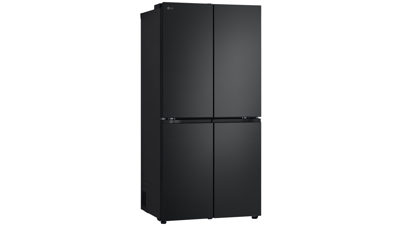 LG 530L Slim Quad Door Fridge - Matte Black | Harvey Norman