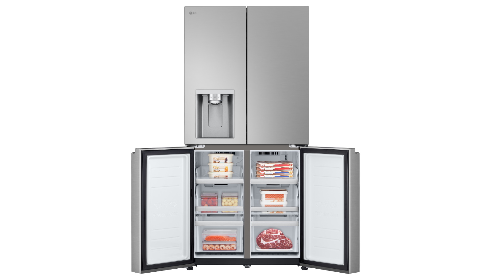 LG 506L Slim French Door Fridge with Ice & Water Dispenser - Stainless ...
