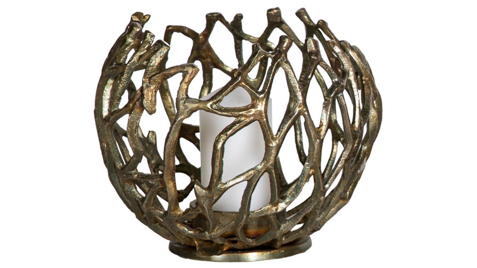 SSH Collection Jali 19cm Wide Tea Light Candle Holder - Antique Brass ...