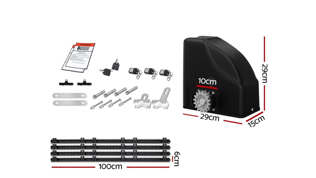 LockMaster 40 Watts Solar Automatic Sliding Gate Opener Kit | Harvey Norman