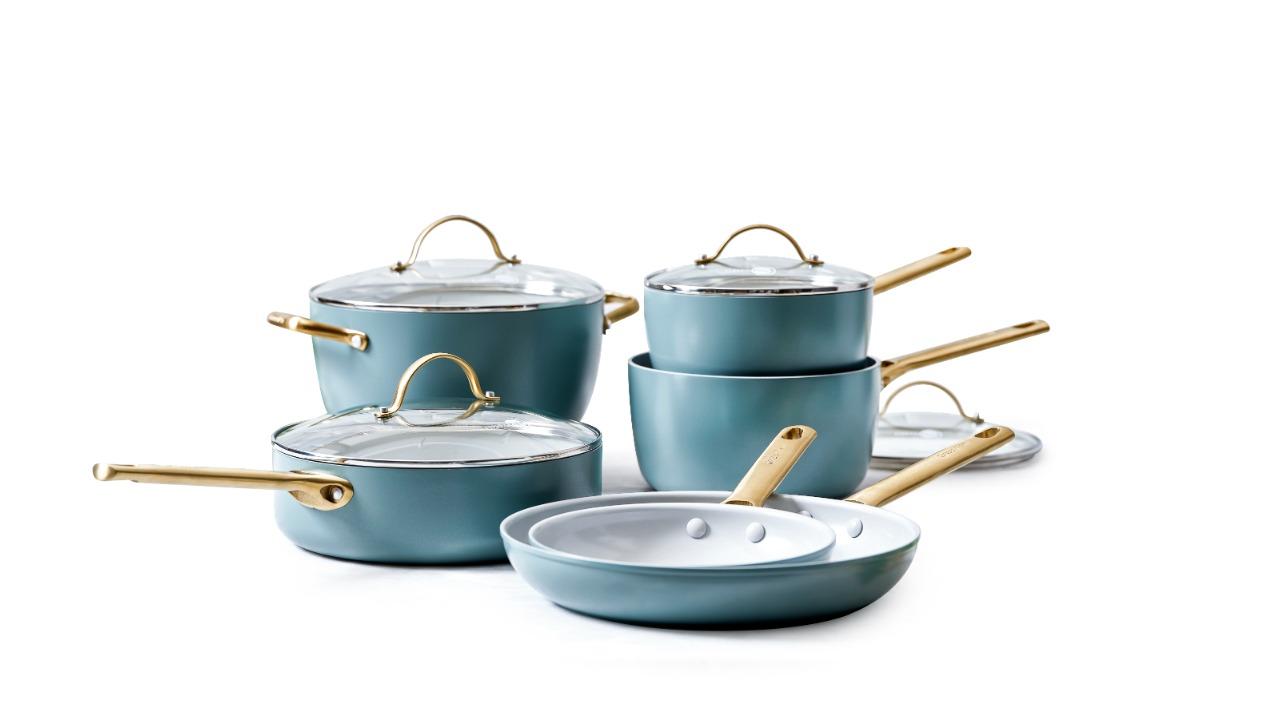 GreenPan 6 Piece Padova Cookware Set - Smokey Sky Blue | Harvey Norman