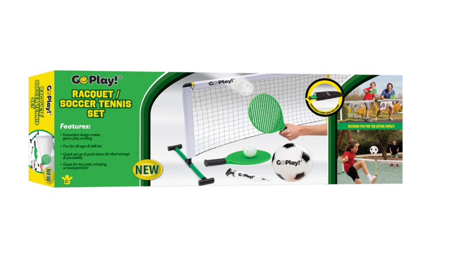 Go Play Kids Racquet/Soccer Ball Tennis Net Set | Harvey Norman
