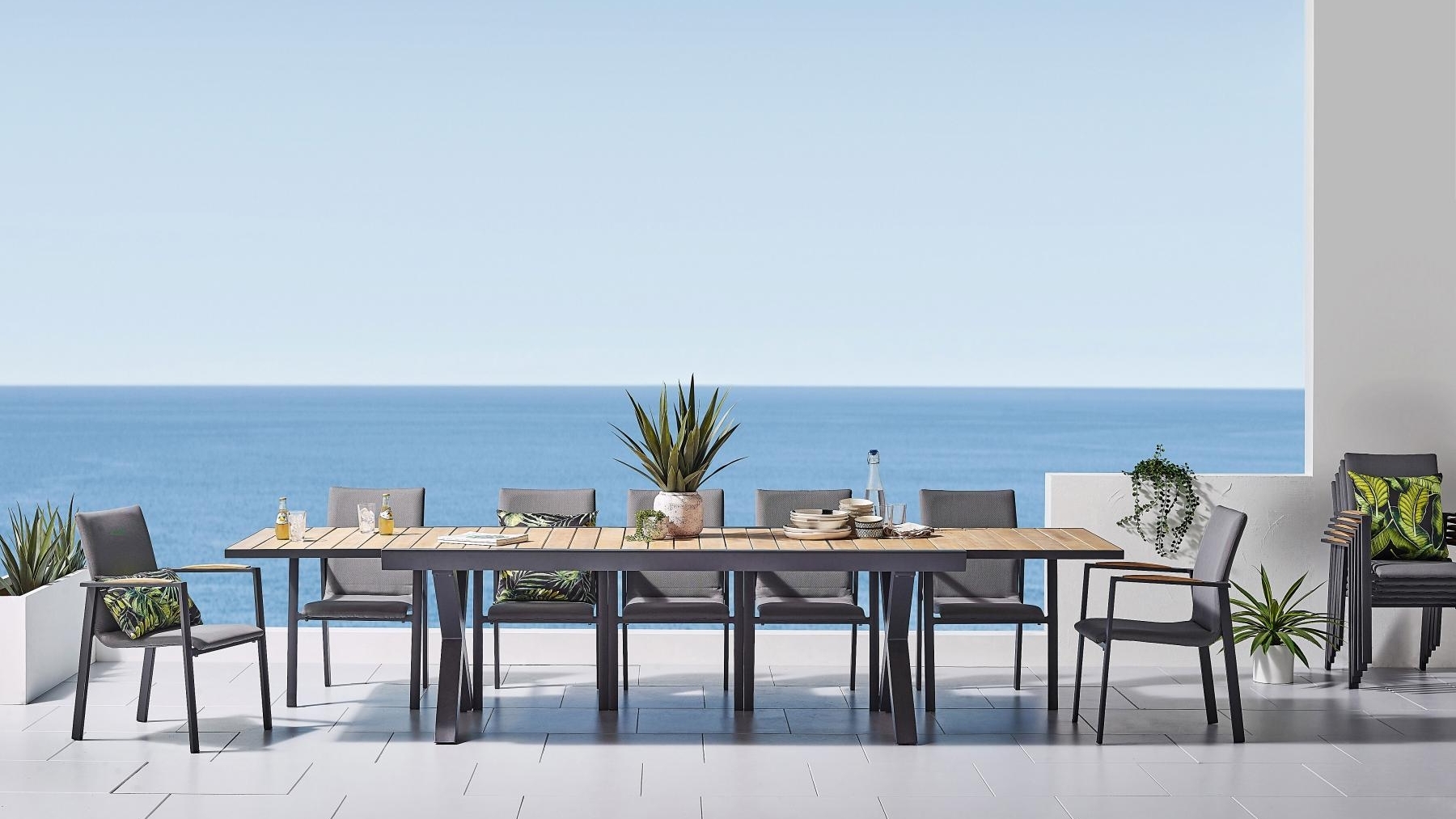 Kent 13-Piece Outdoor Rectangular Extension Dining Setting | Harvey Norman