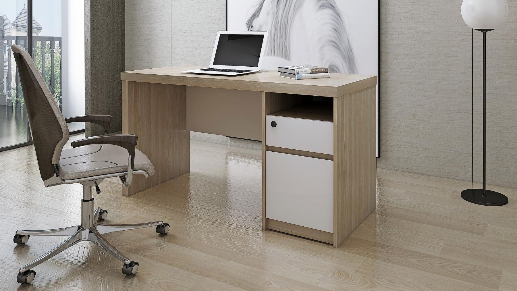 Lucy Desk with Fixed Right Pedestal | Harvey Norman