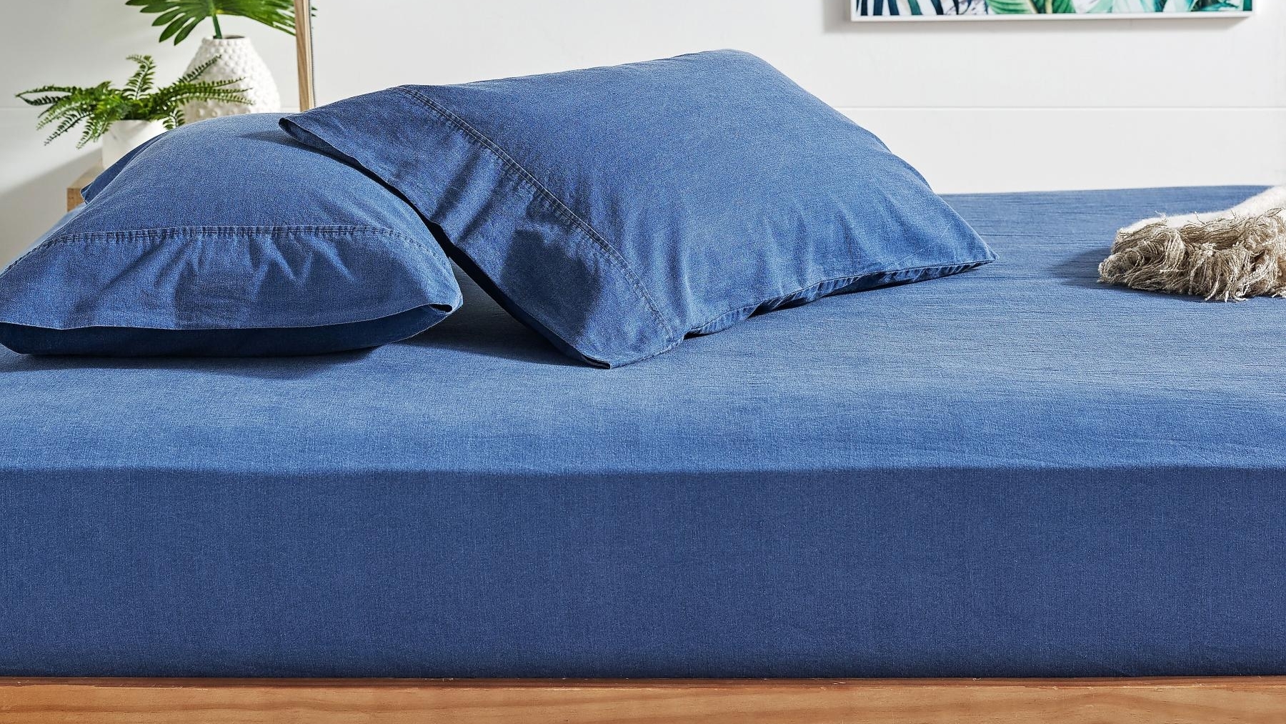 L'Avenue Henry Denim Fitted Sheet Combo - King | Harvey Norman
