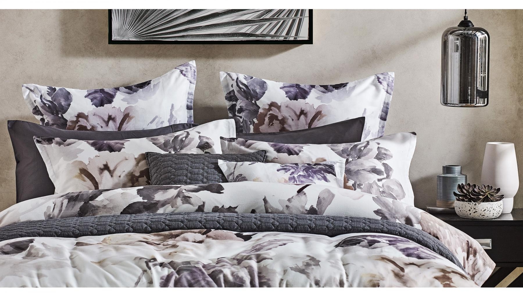 L'Avenue Lina Grey Quilt Cover Set | Harvey Norman