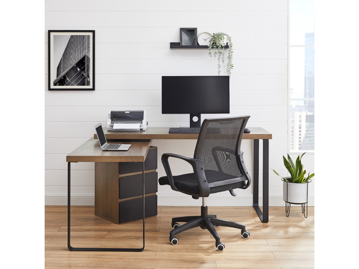 Vibe Desk - Dark Oak | Harvey Norman