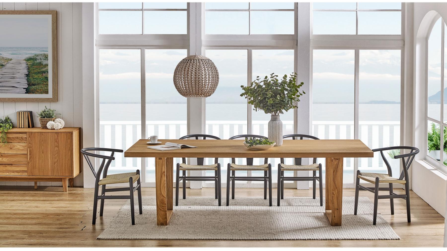 Airlie 9-Piece Rectangular Dining Setting- Black | Harvey Norman