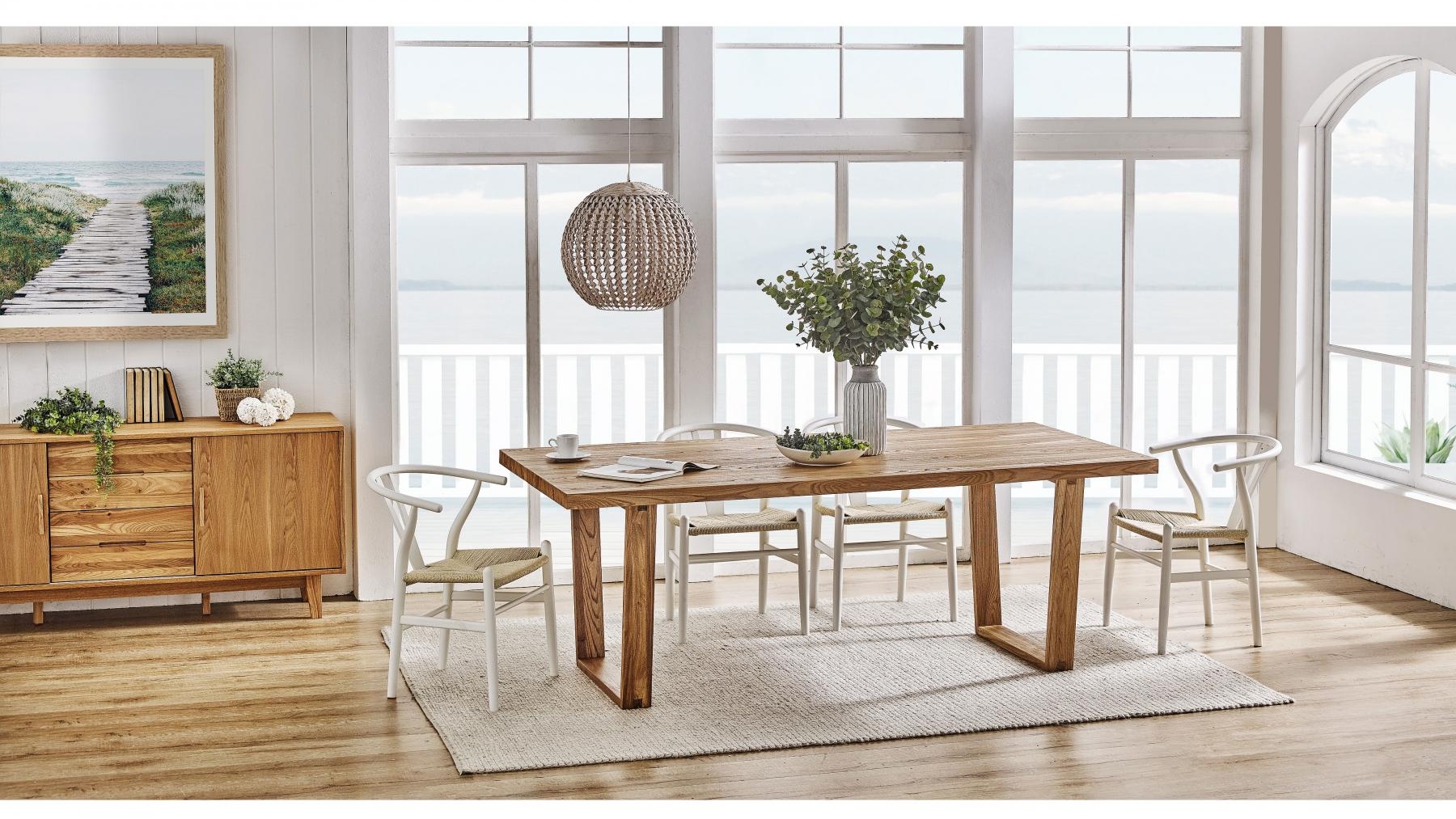 Airlie 7-Piece Rectangular Dining Setting- White | Harvey Norman