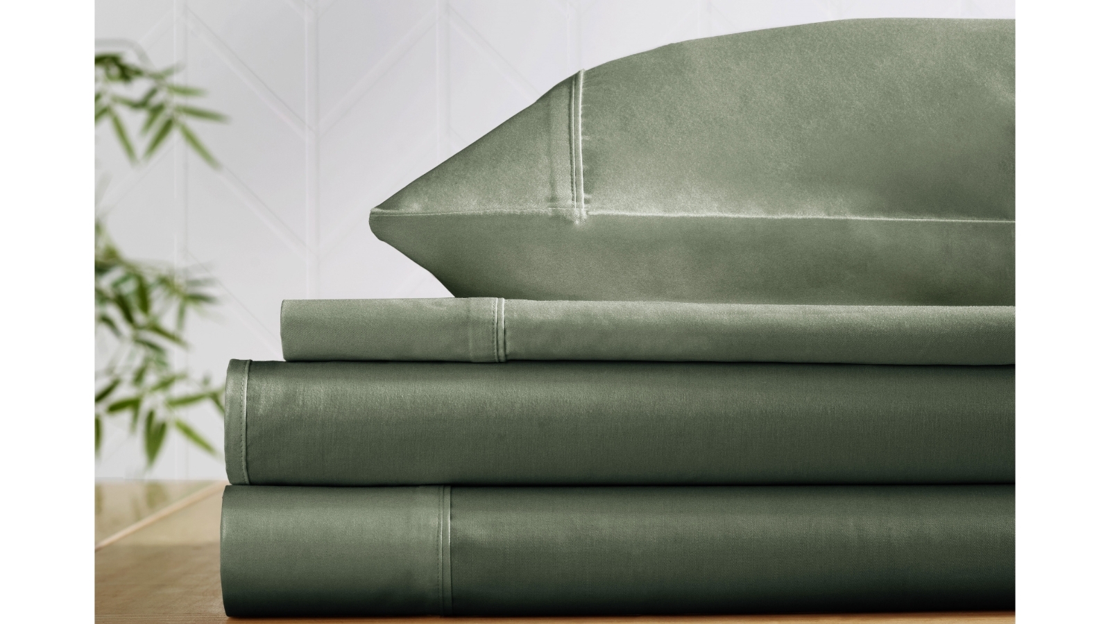 L'Avenue 500TC Bamboo/Cotton Sage Sheet Set | Harvey Norman