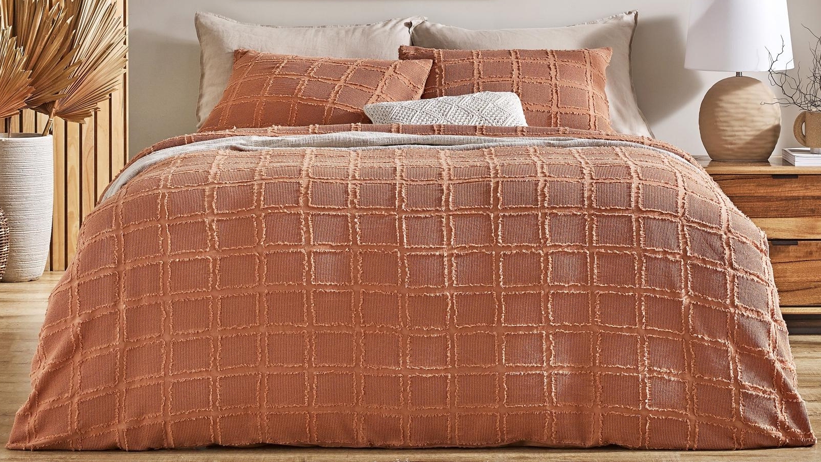 L'Avenue Rezzo Terracotta Quilt Cover Set - Super King | Harvey Norman