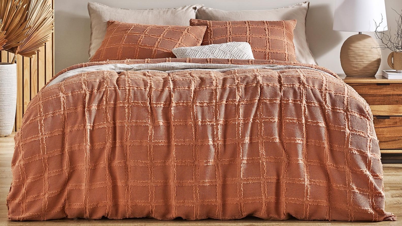 L'Avenue Rezzo Terracotta Quilt Cover Set - Super King | Harvey Norman