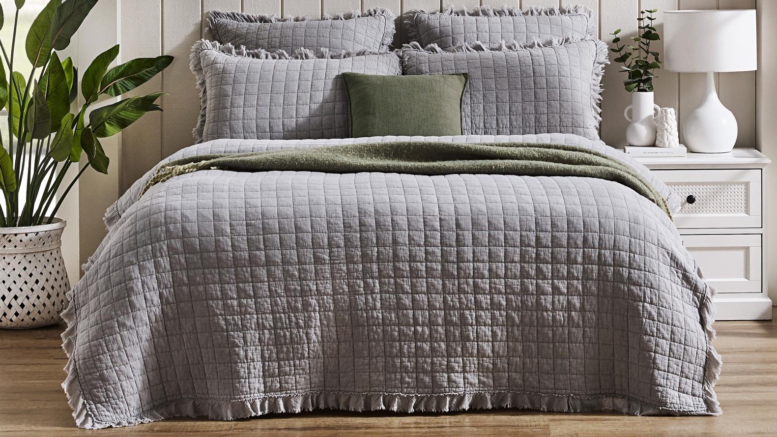 L'Avenue Cora Silver Coverlet | Harvey Norman