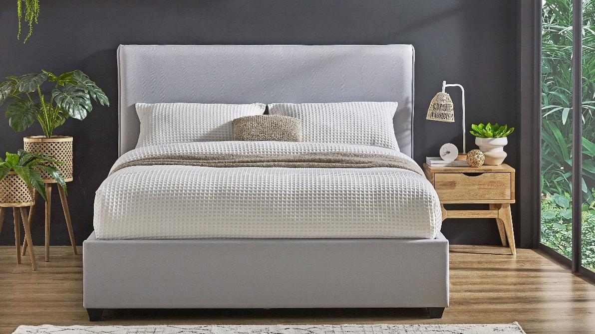 Traylee Gaslift Queen Bed - Shadow | Harvey Norman