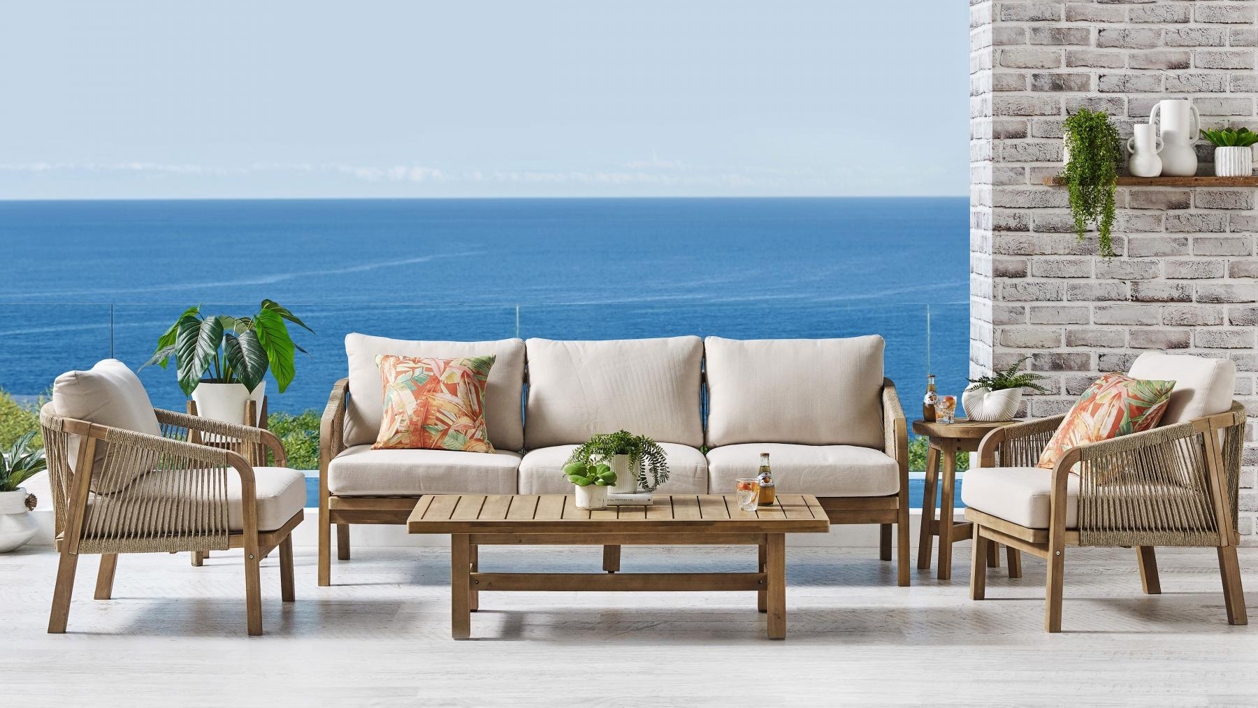 Ravona 4-Piece Outdoor Lounge Setting with 3-Seater Sofa | Harvey Norman