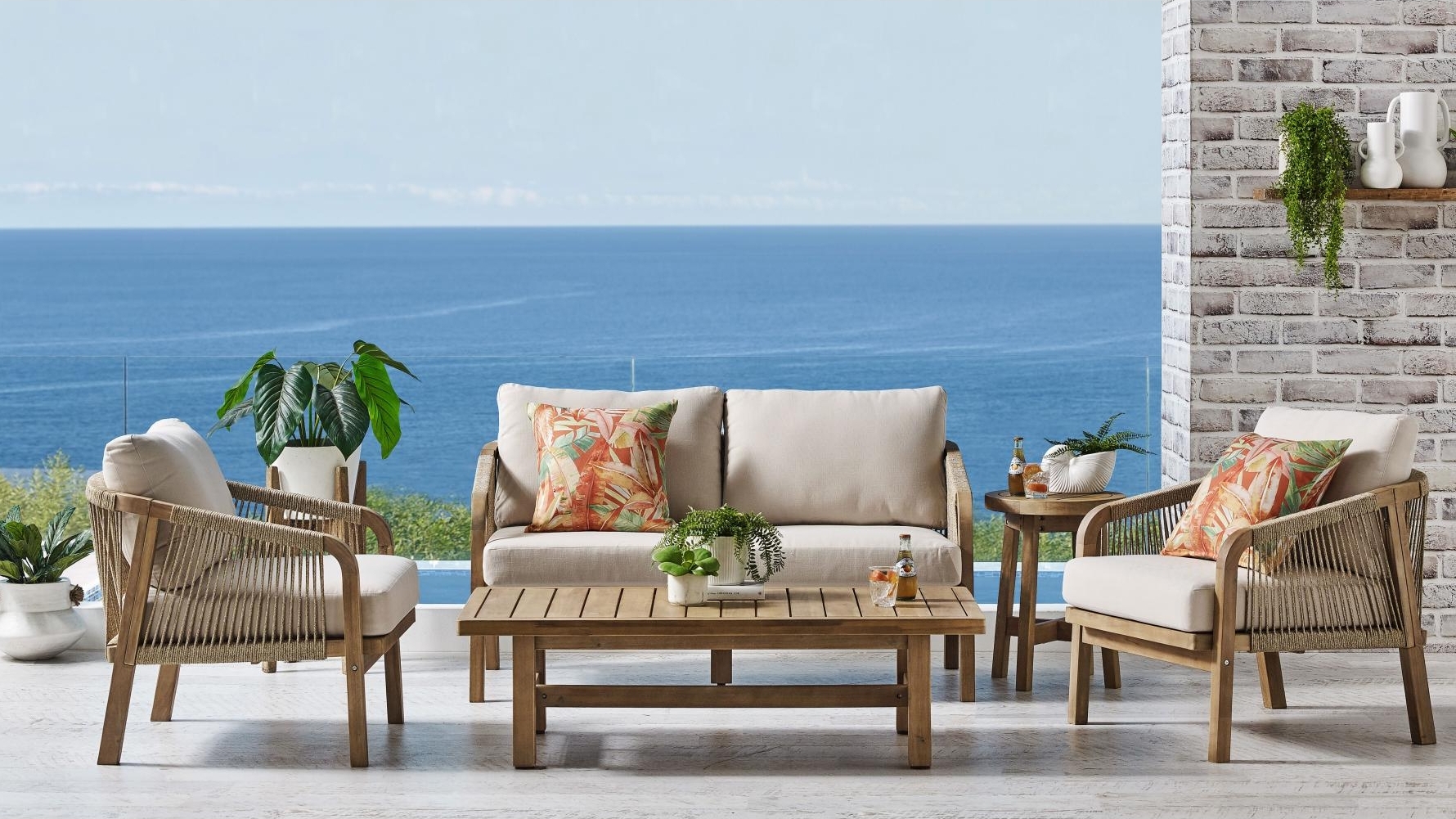 Ravona 4-Piece Outdoor Lounge Setting with 2-Seater Sofa | Harvey Norman