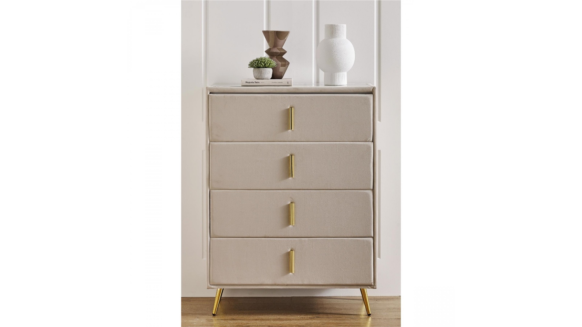 Zoe 4-Drawer Tallboy - Shell | Harvey Norman