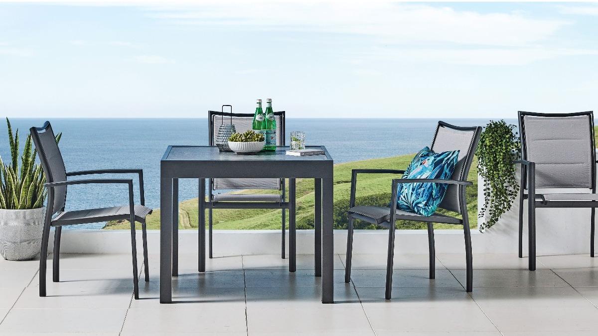 Metro 5-Piece Outdoor Extension Dining Setting - Charcoal | Harvey Norman