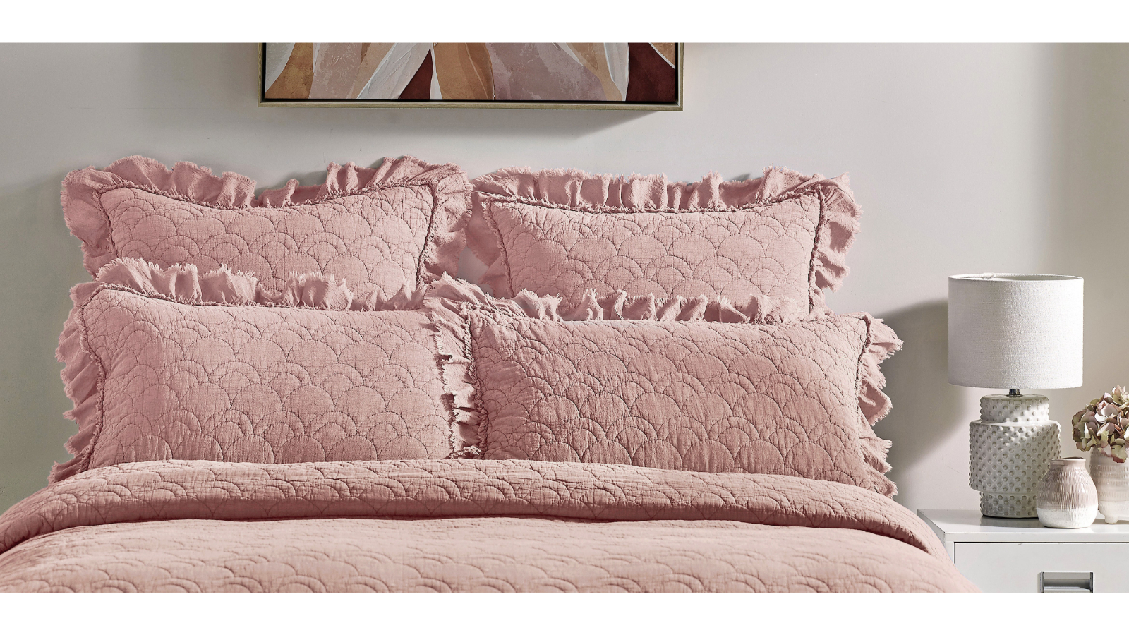 L'Avenue Bronte Quilted Dusty Pink Quilt Cover Set | Harvey Norman