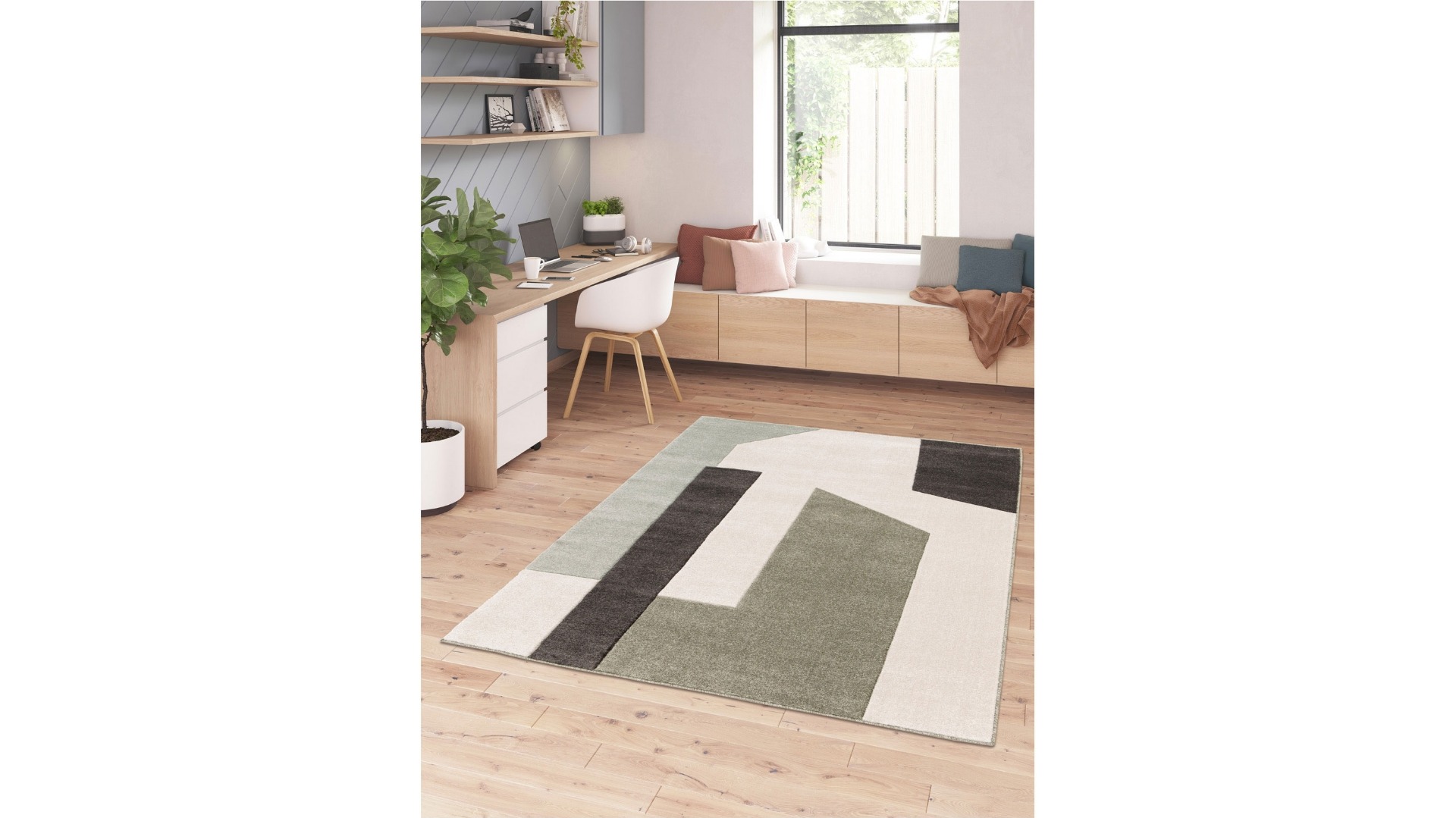 Luna Deco Green Rug | Harvey Norman