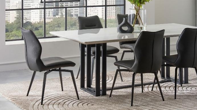 Aurora MK2 Graphite PU Dining Chair | Harvey Norman