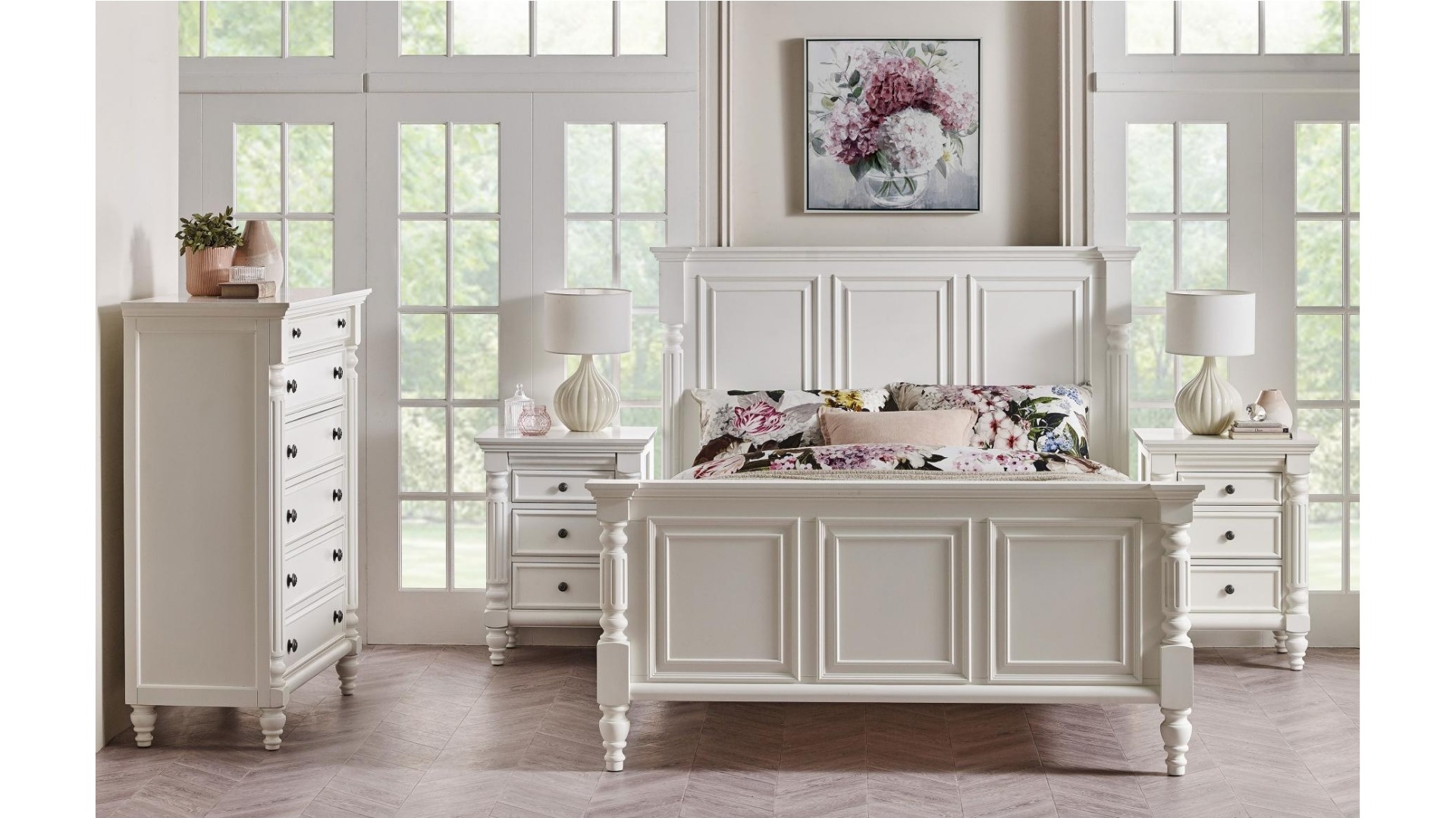 Gables White Bed - Queen | Harvey Norman