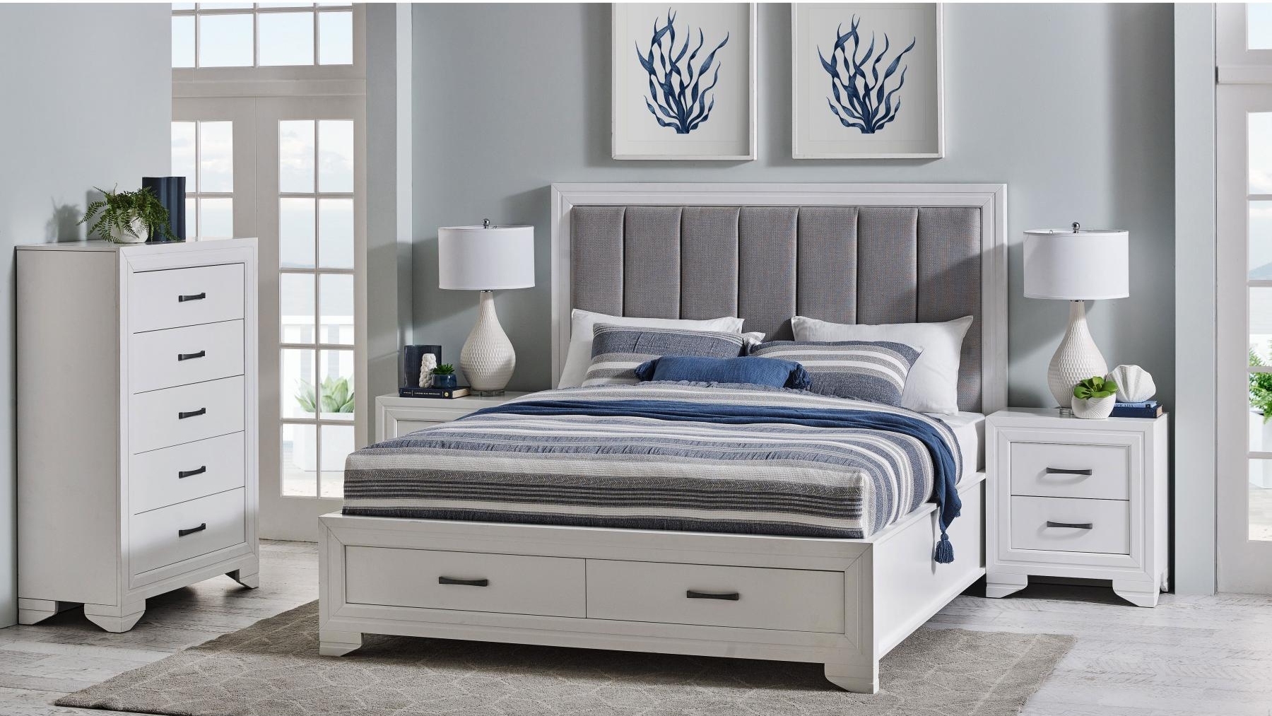 Topaz 2-Drawer White Bed - Queen | Harvey Norman