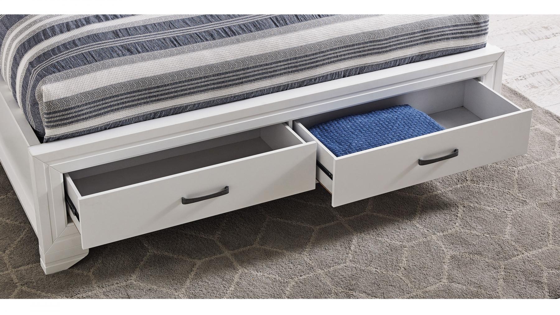 Topaz 2-Drawer White Bed | Harvey Norman