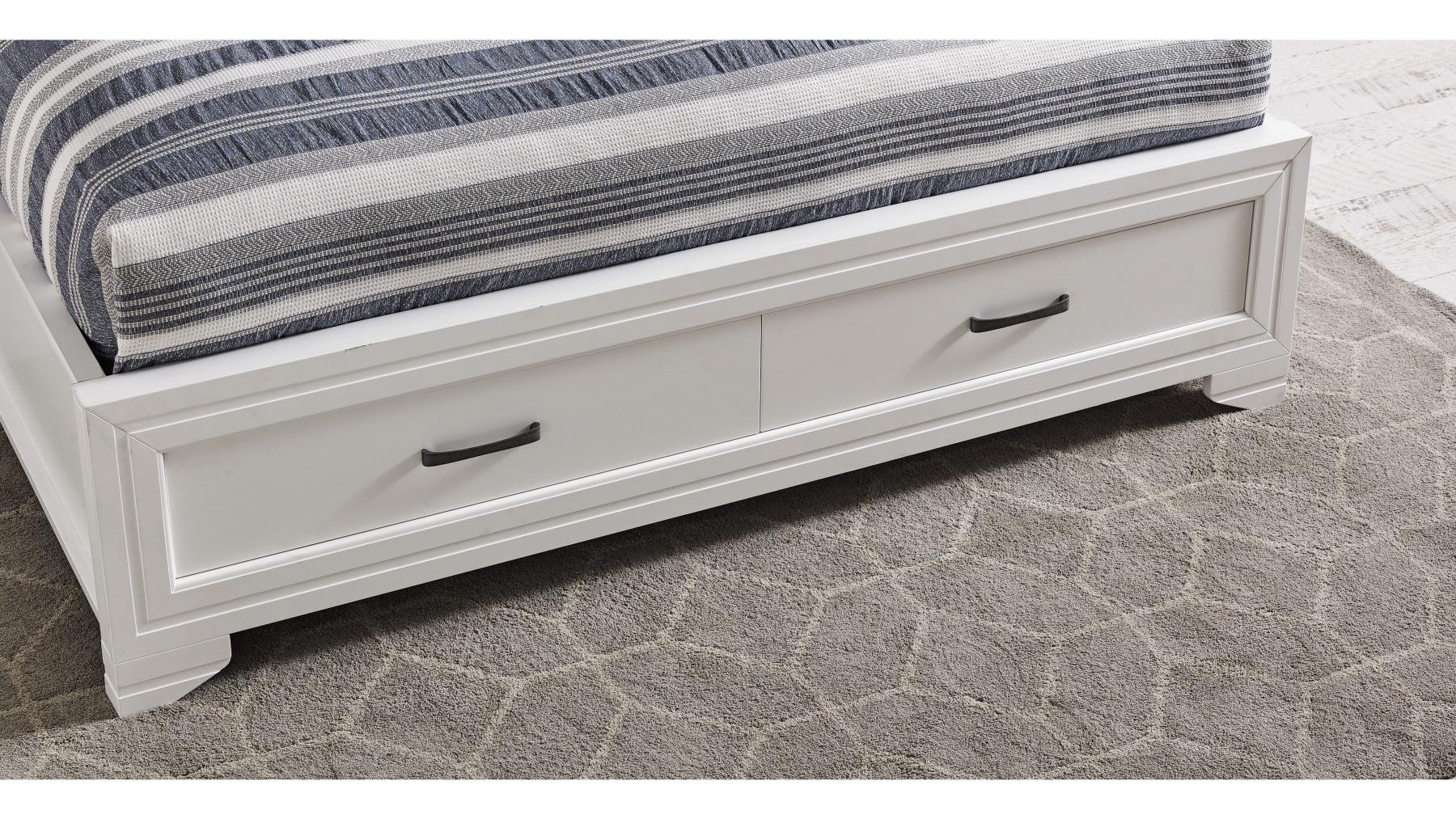 Topaz 2-Drawer White Bed - King | Harvey Norman