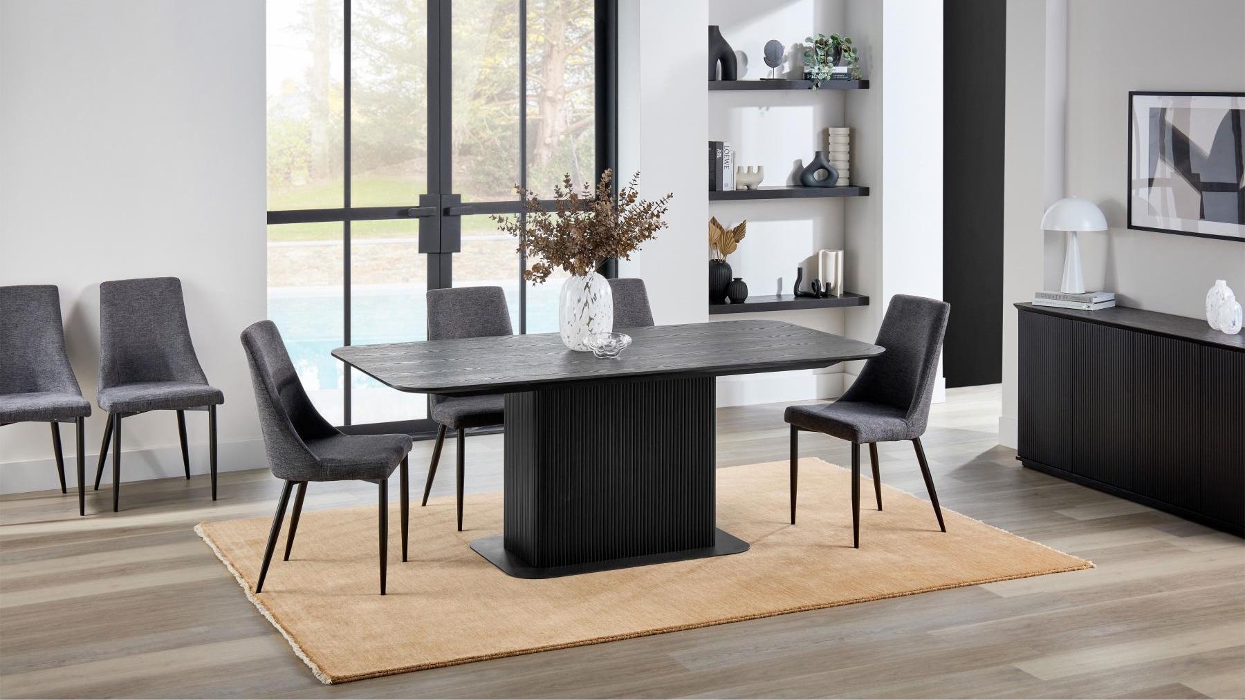 Zuri Rectangular Dining Table - Black | Harvey Norman