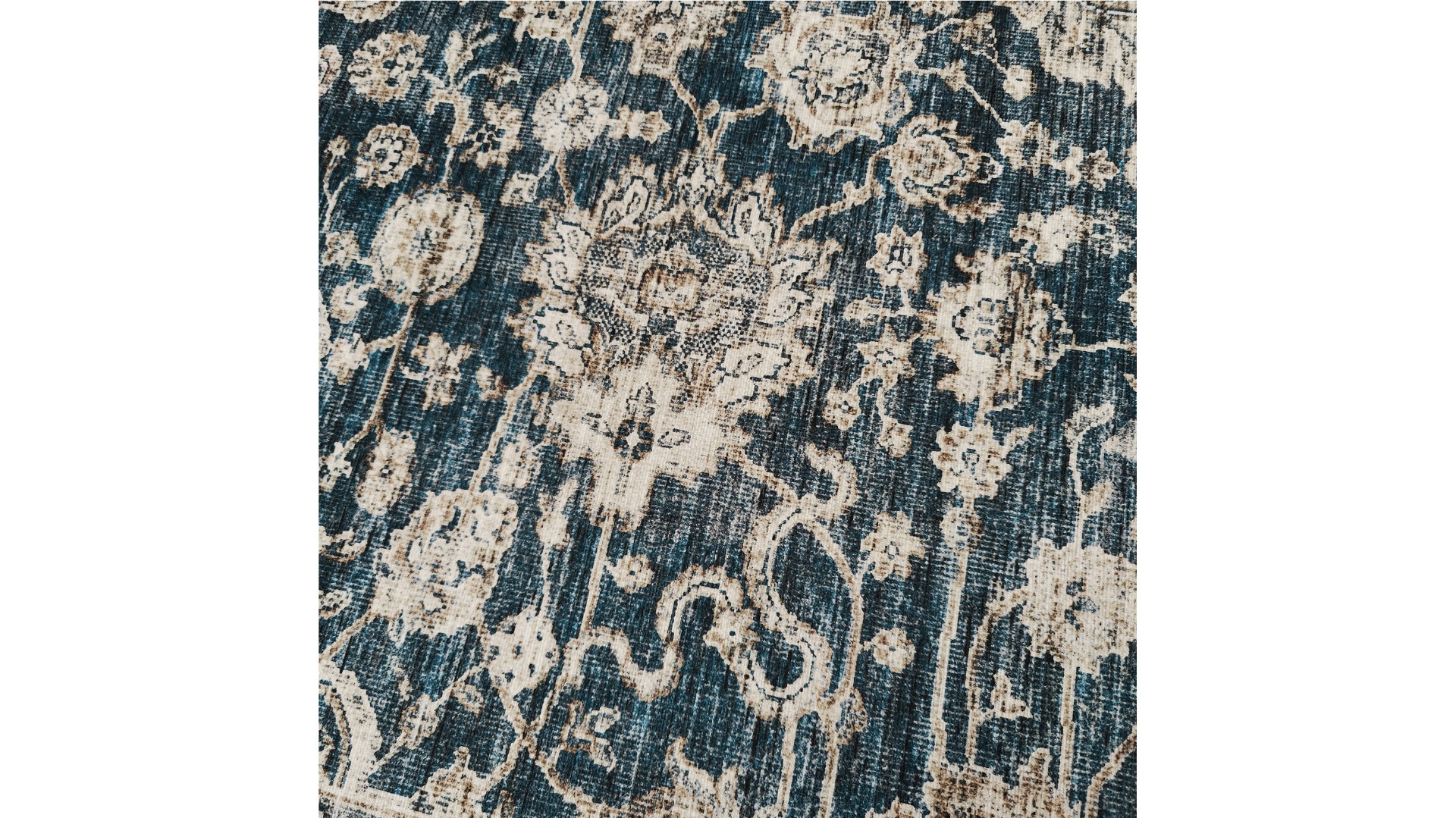 Chenille Traditional Navy Rug | Harvey Norman