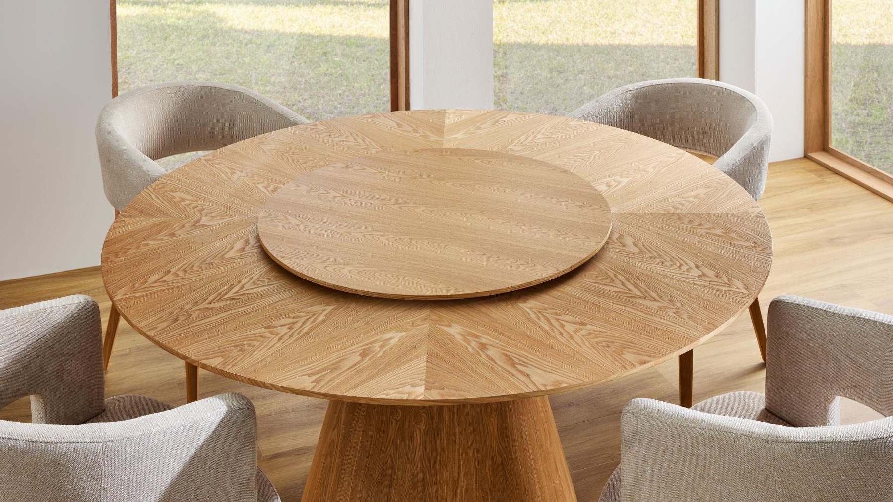 Perseo Lazy Susan - Ash Veneer | Harvey Norman