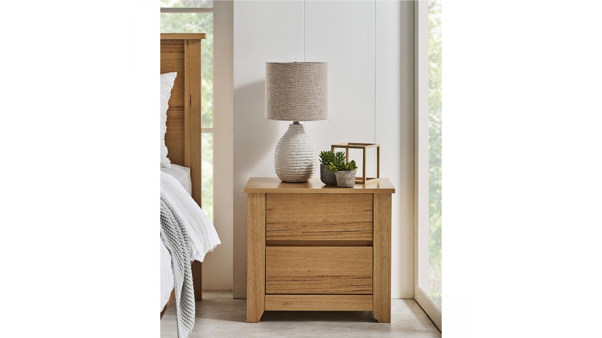 Zander 2-Drawer Bedside Table | Harvey Norman