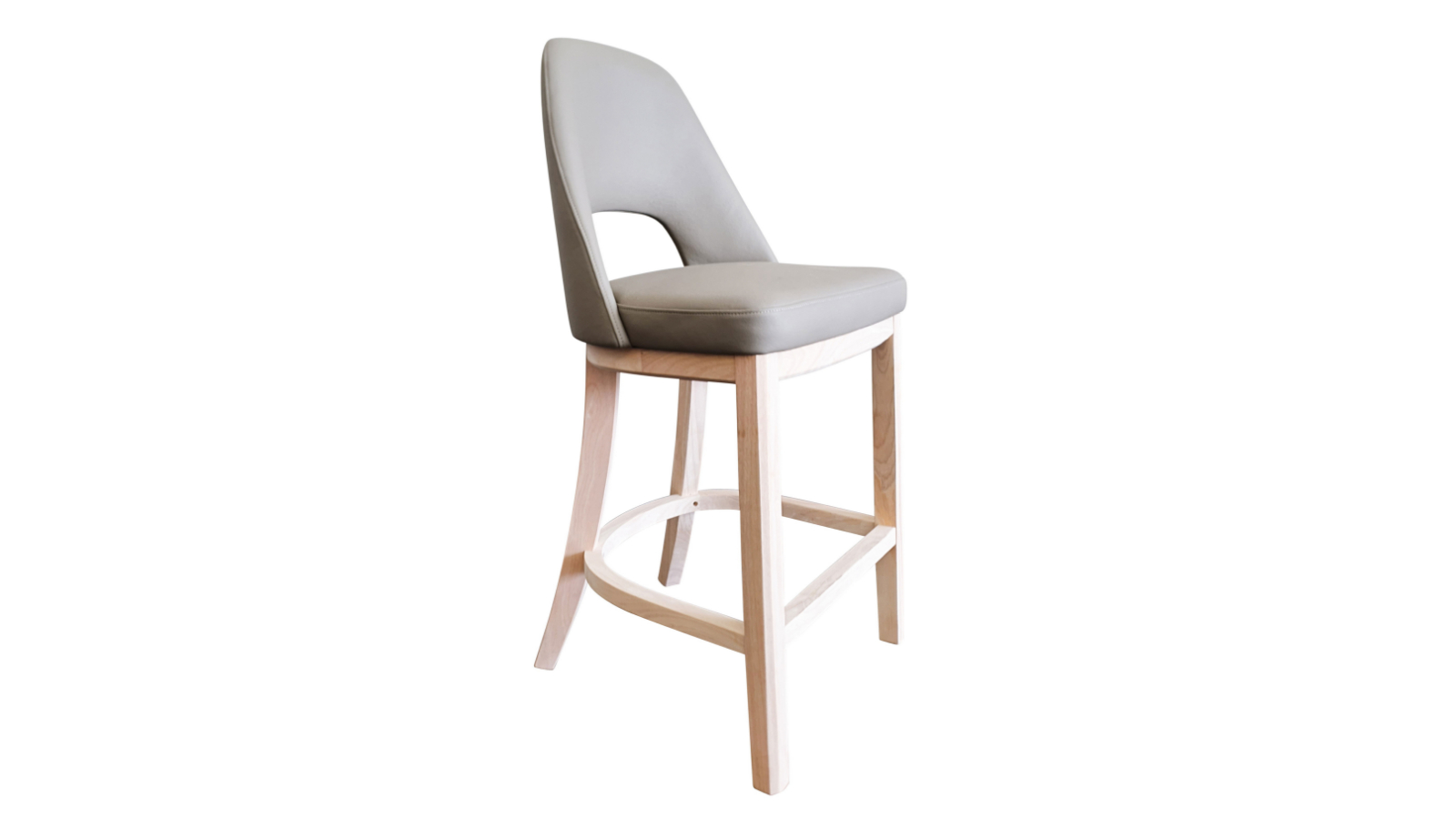 Domus Leather Bar Stool - Mushroom | Harvey Norman