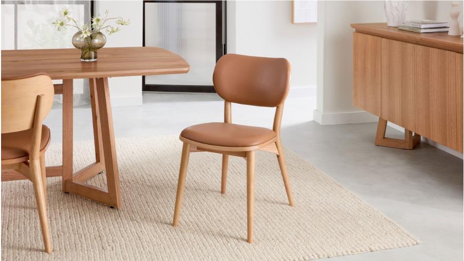 Eclipse Leather Dining Chair Cognac Harvey Norman