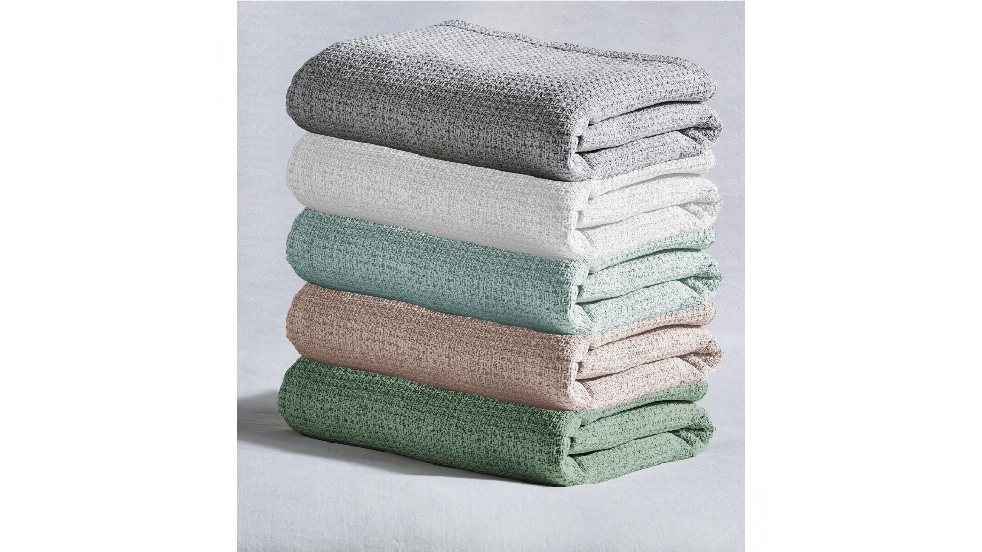 L'Avenue Coolum White Cotton Waffle Blanket - Queen/King | Harvey Norman