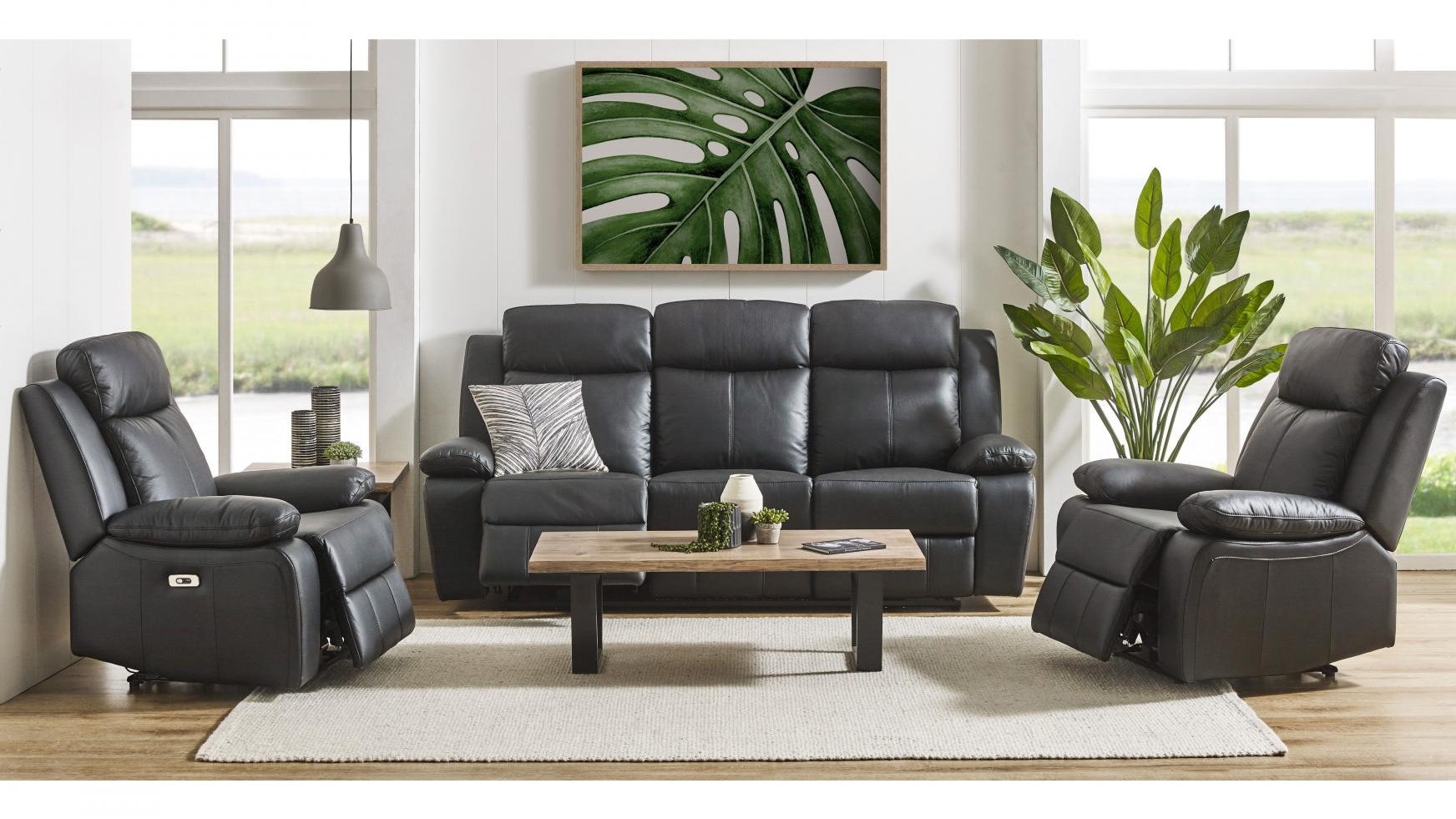 Rozelle 3 Piece Leather Powered Recliner Lounge Suite Harvey Norman