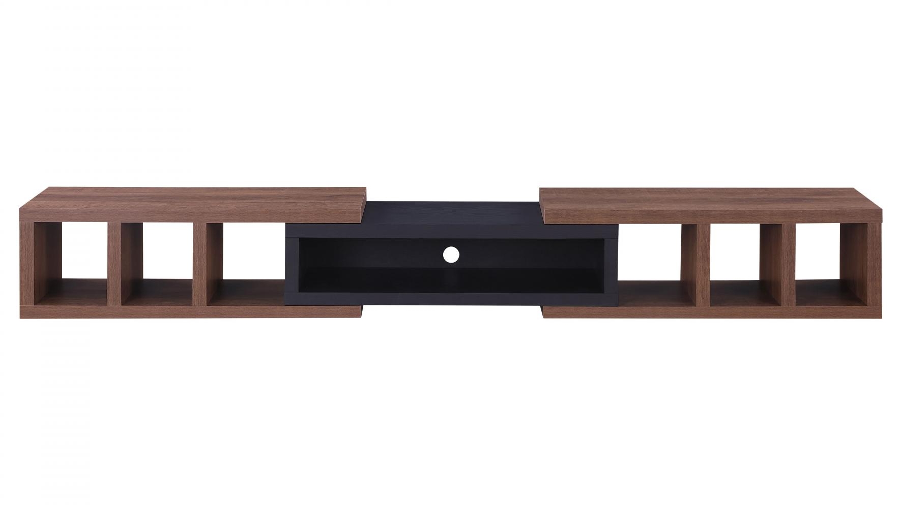 Astro Extendable Lowline Entertainment Unit - Dark Oak/Black | Harvey ...
