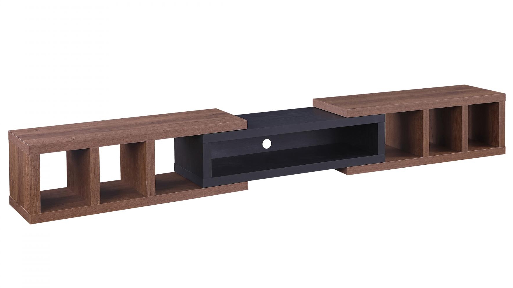 Astro Extendable Lowline Entertainment Unit - Dark Oak/Black | Harvey ...