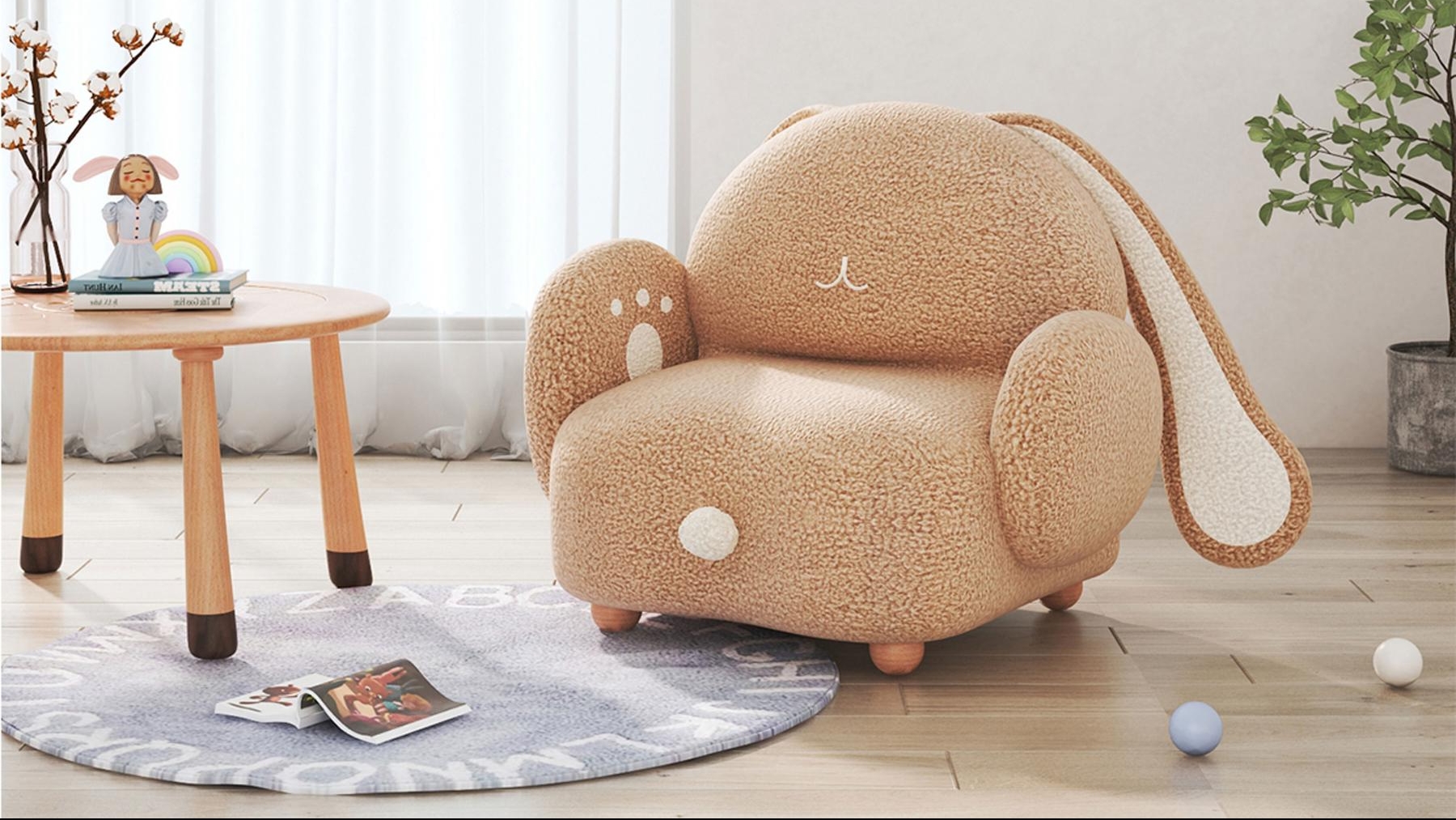 Bunny Kids Chair - Brown | Harvey Norman