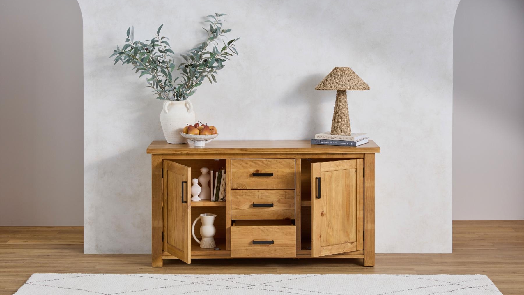 Cobar Light Oak Buffet | Harvey Norman